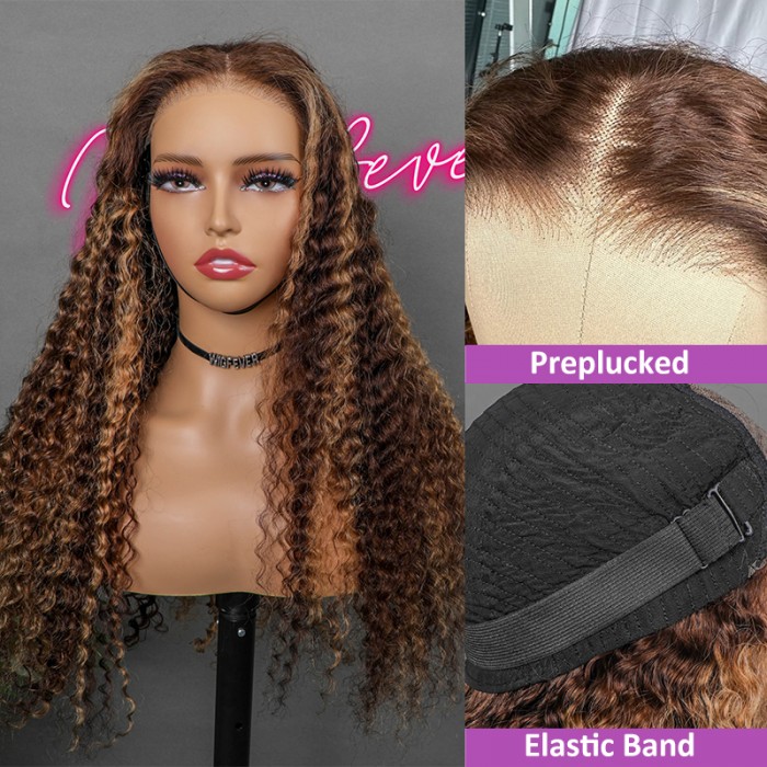 Wigfever Wear Go Glueless Wig Highlight Deep Wave 180% Density Lace ...