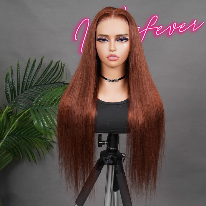 Wigfever Reddish Brown Color Wear Go Glueless Straight HD Lace Closure ...