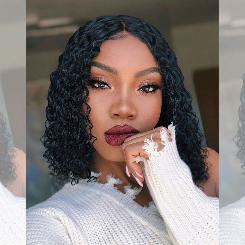 Deep Wave Shortcut Bob Hair Lace Front Wigs WigFever
